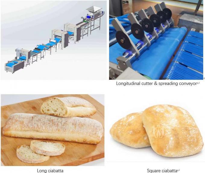 Ciabatta Bread 1000kg/Hr Baguette Production Line With Chunker